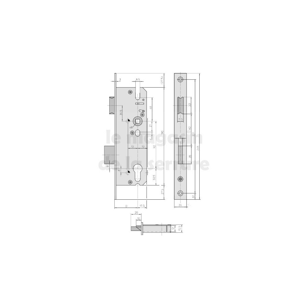 SERRURE KFV 49 PZW 35 T24