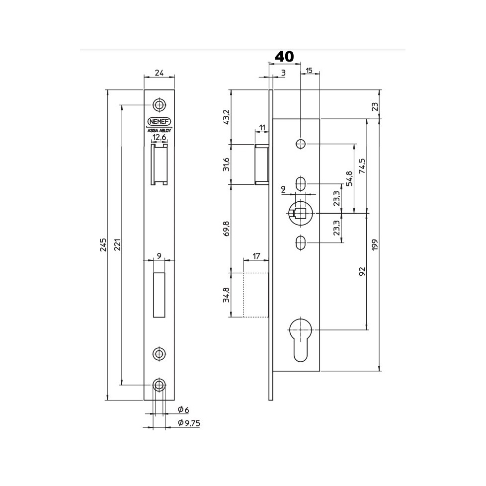 SERRURE NEMEF 960407 92 40