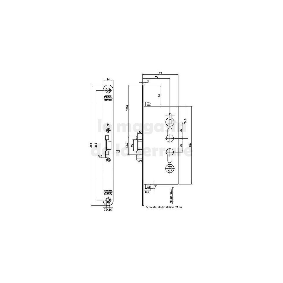 1729/21 Serrure 3 points NEMEF